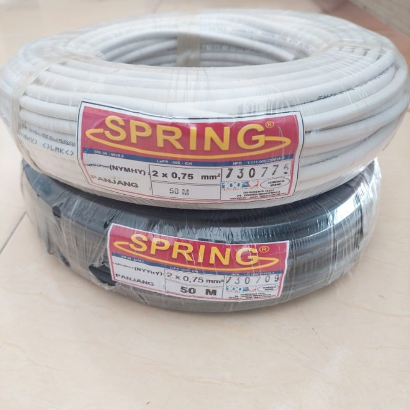 Jual SPRING Kabel Listrik NYMHY NYYHY 2x0.75 2x0,75 Serabut SNI LMK ...