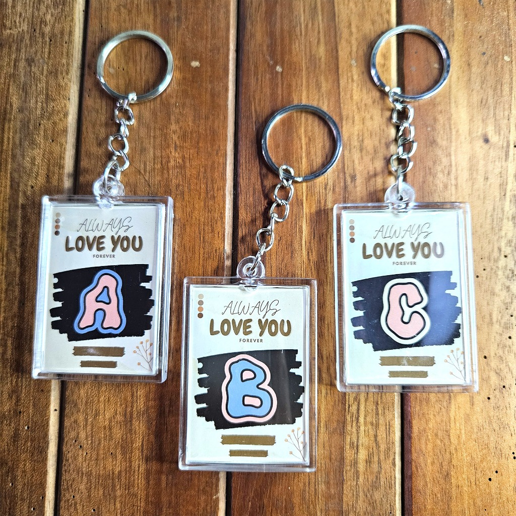 Jual Gantungan Kunci Akrilik Keychain LOVE INISIAL HURUF Model 3 CHROMO ...