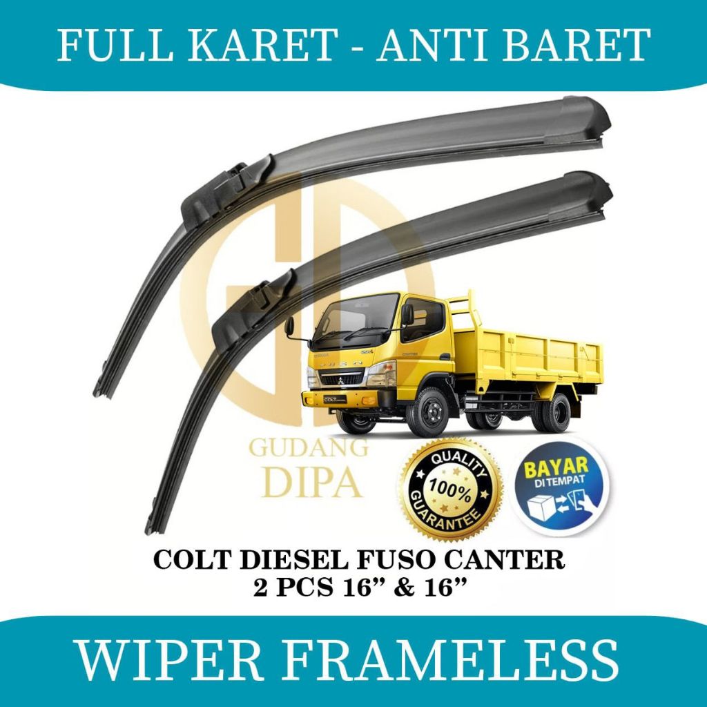 Jual Wiper Frameless Full Karet Colt Diesel Fuso Canter Wiper Anti ...