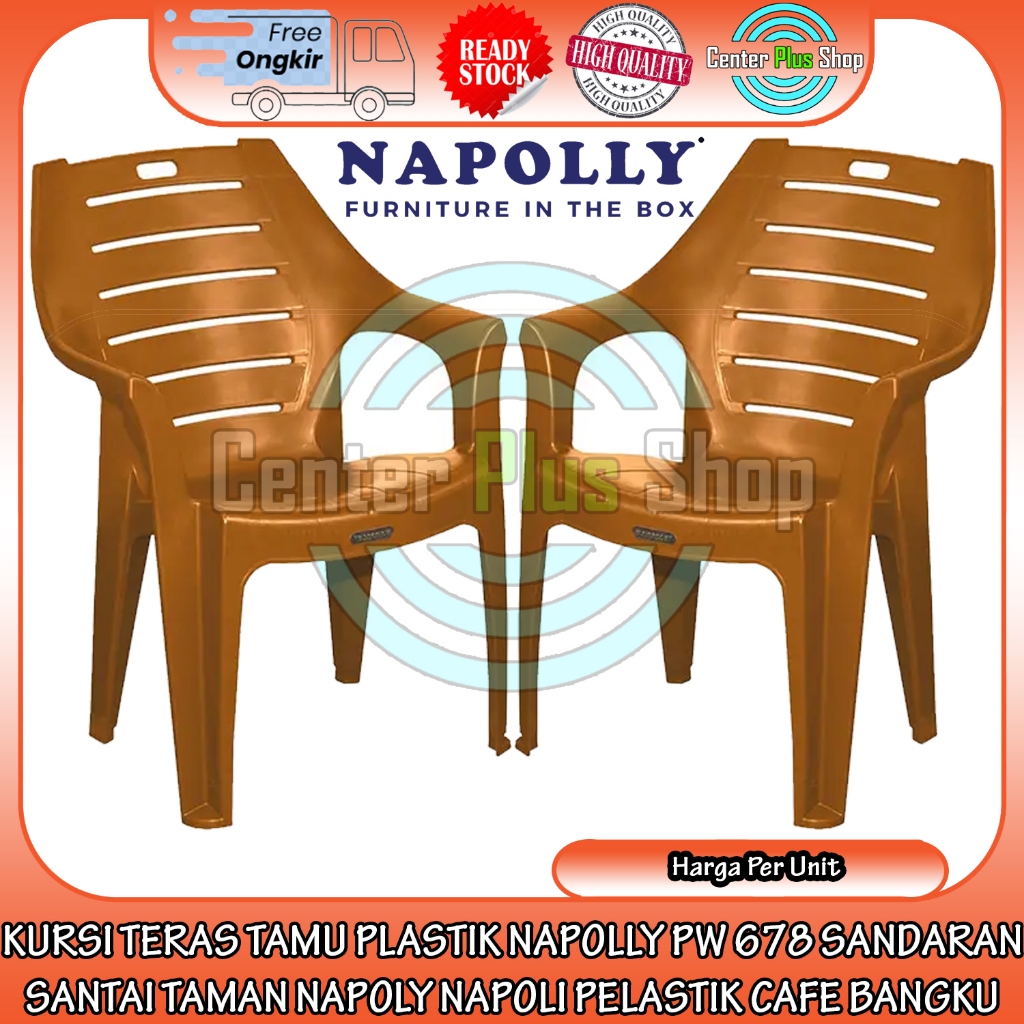 Jual [Instant] KURSI TERAS TAMU PLASTIK NAPOLLY PW 678 SANDARAN SANTAI ...