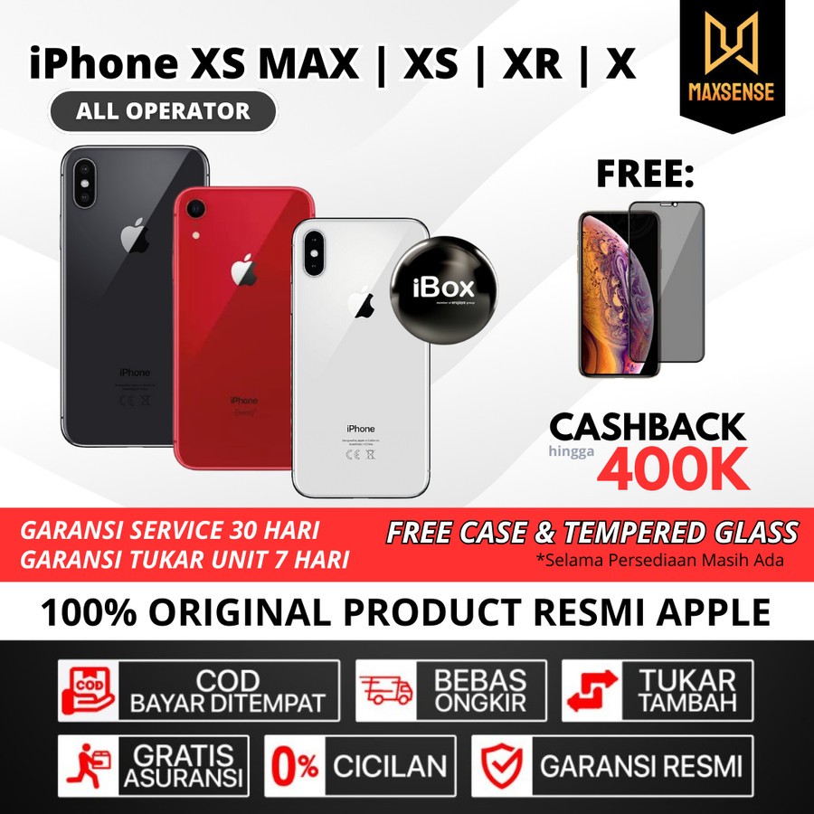 Jual iPhone Xs Max | Xs | X 64GB 128GB 256GB 512GB Second Original Fullsett All Operator ...