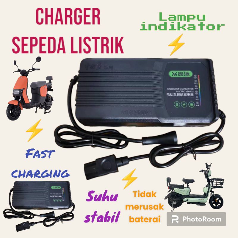 Jual charger sepeda listrik /Charger Sepeda Listrik 48V 12AH / Universal Charger Motor Listrik ...