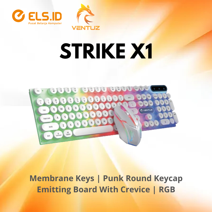 Jual Keyboard Mouse Bundle Ventuz Strike X1 Membrane Keys RGB | Shopee ...