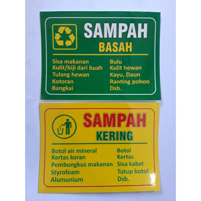 Jual stiker sampah basah dan kering | Shopee Indonesia