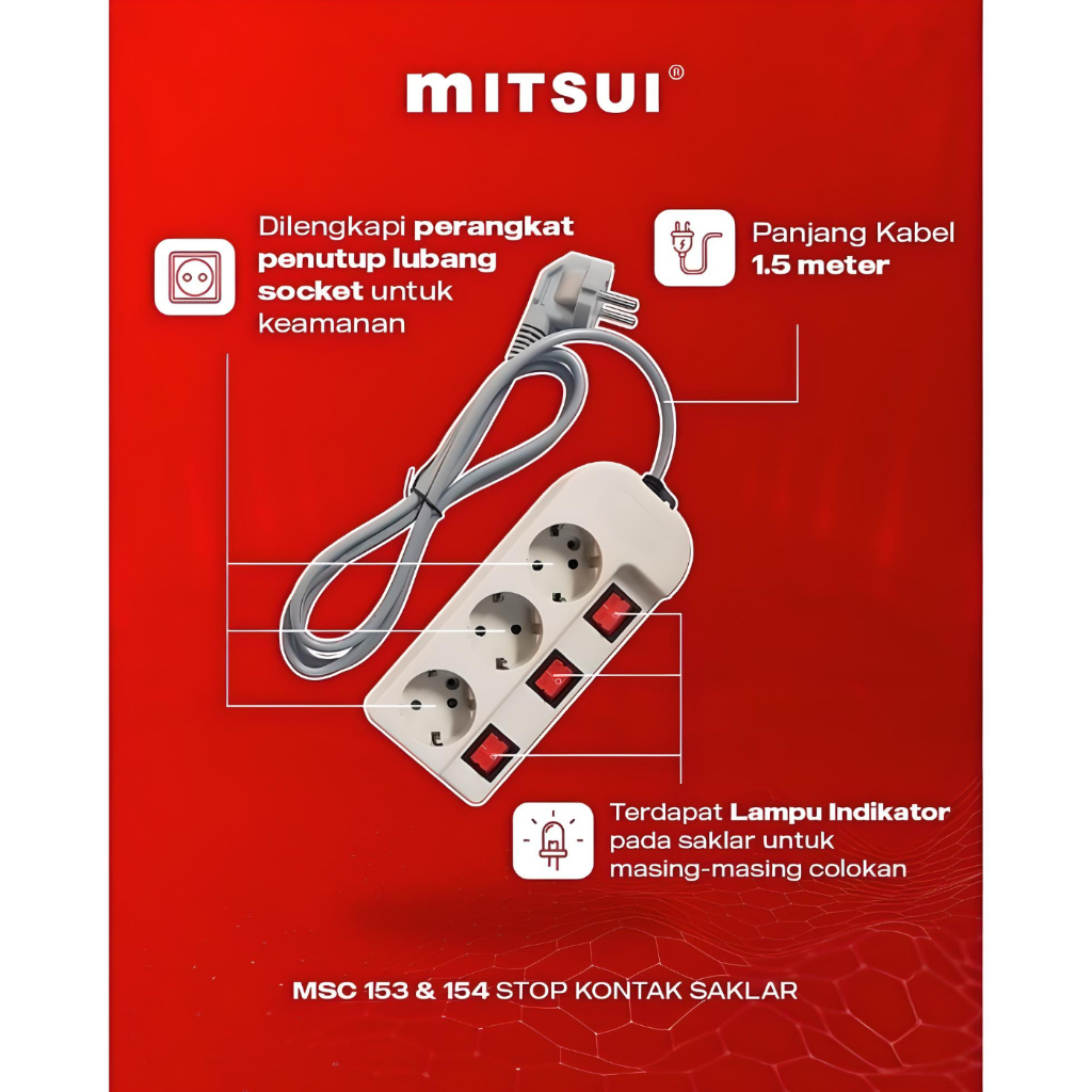 Jual MSC153 STOP KONTAK SAKLAR INDIVIDUAL MITSUI TERMINAL COLOKAN ...