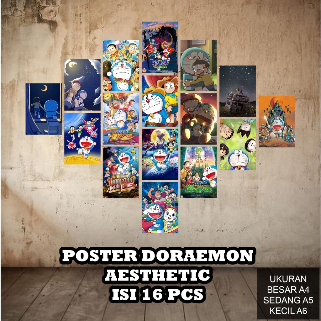 Jual Poster Dinding Dinding Doraemon [R59] Ukuran A4 A5 A6 Isi 16 PCS ...