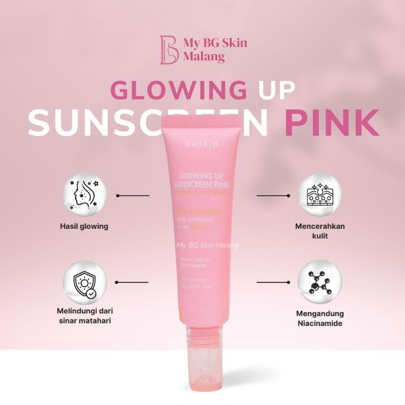 Jual BGSKIN BG Skin Sunscreen Brightening Pink Glowing Up perona alami ...
