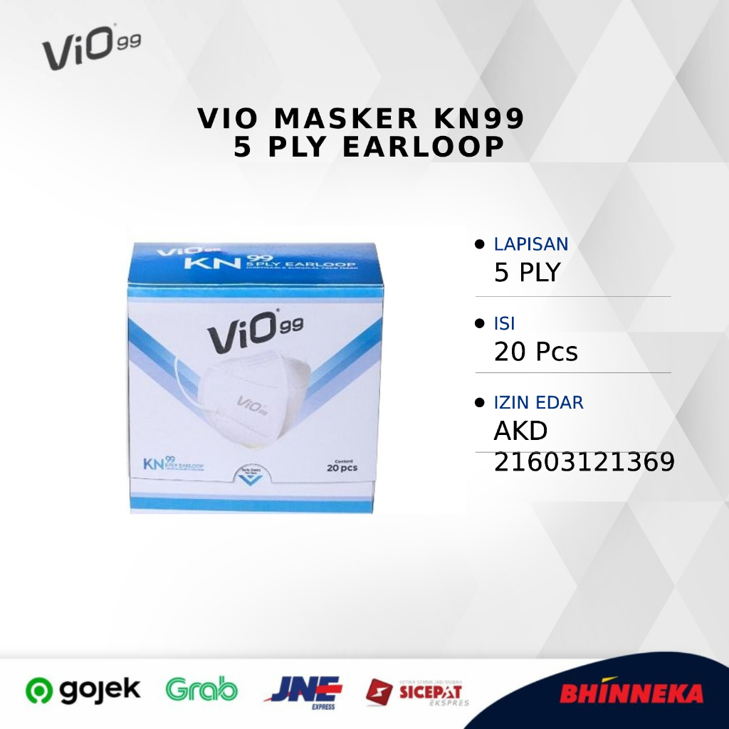 Jual Vio Masker KN99 5 Ply Earloop 20 pcs | Shopee Indonesia