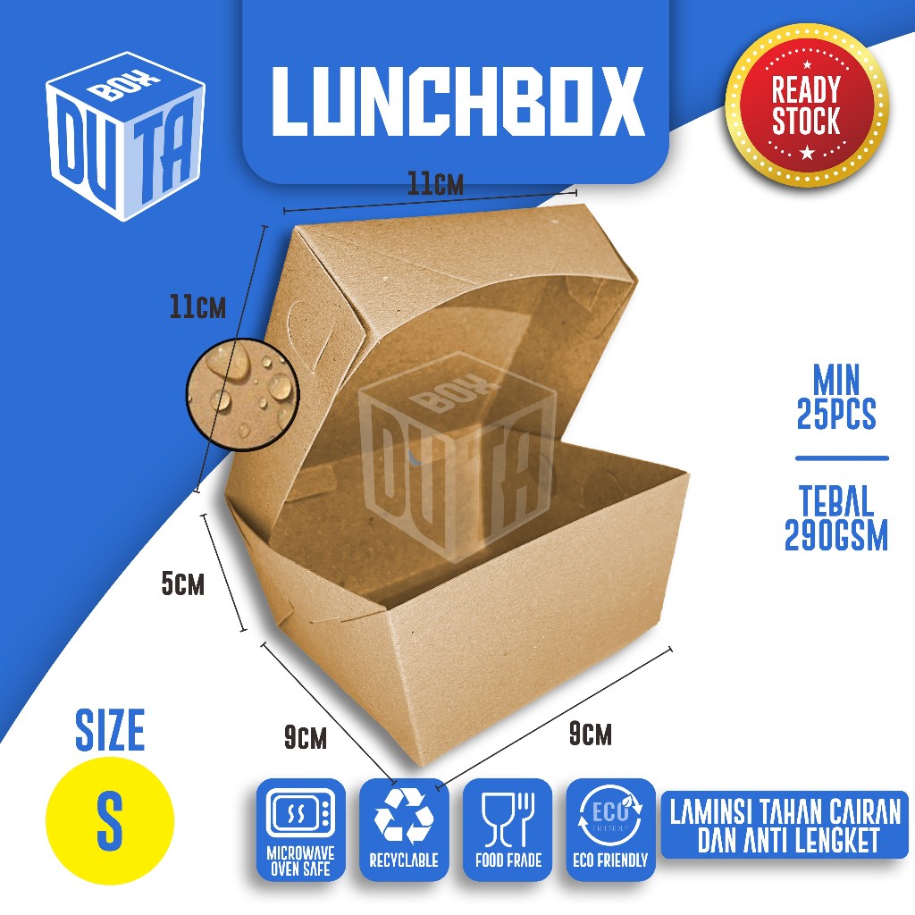 Jual Luch Box Size S 290gsm Box Dimsum Takoyaki Pisang Keju Kotak ...