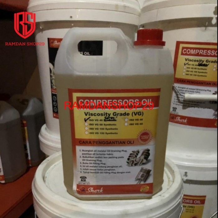 Jual Oli Kompresor Screw ISO VG 46 OLI SCREW Original SHARK 5 LITER ...