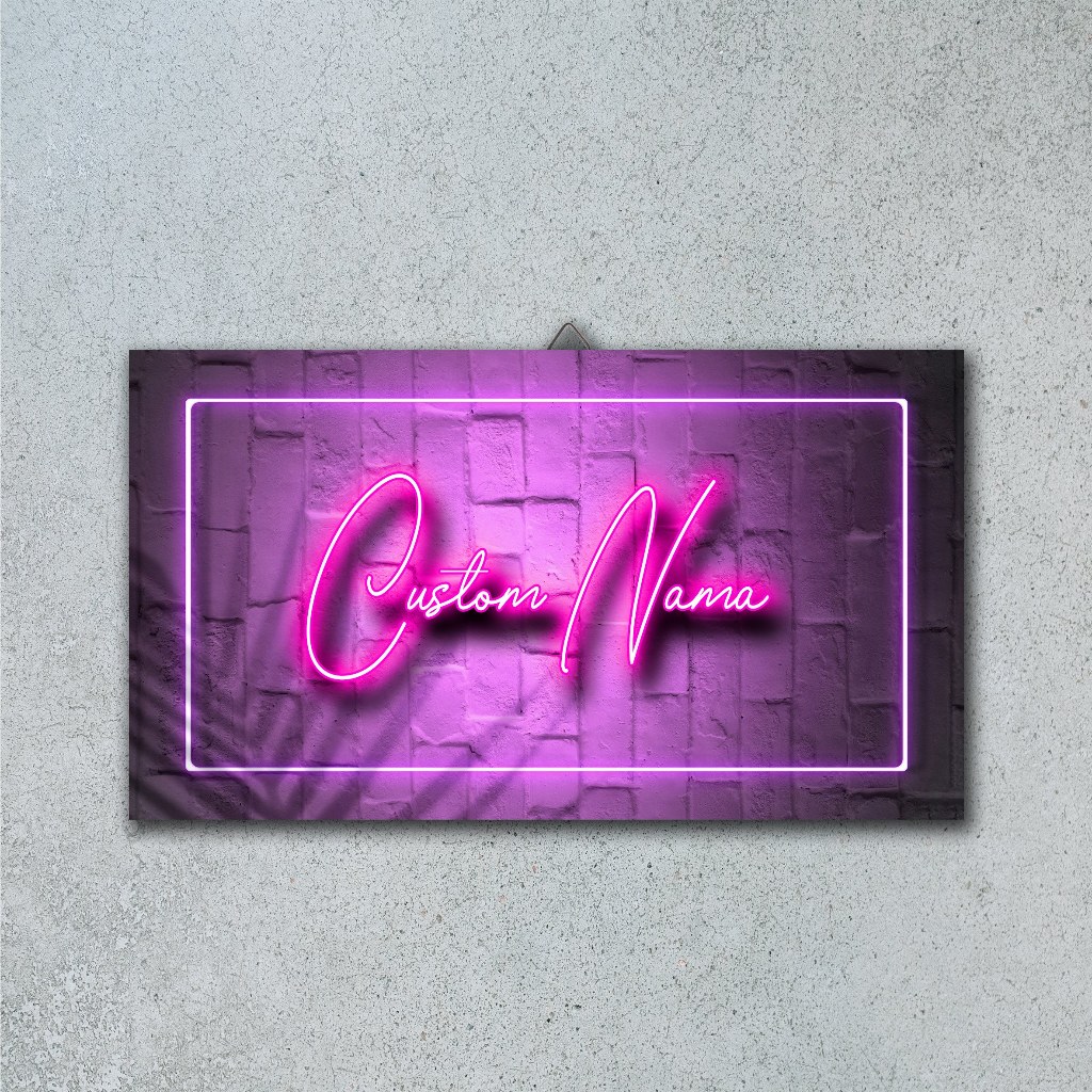 Jual HIASAN DINDING POSTER CUSTOM TEXT NAMA DESAIN NEON 30x40cm(JUMBO ...