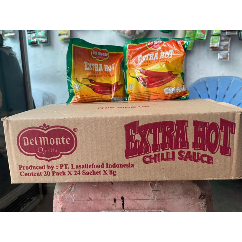 Jual Saos sambal delmonte extra hot sachet 1 dus / saus sambal saset ...