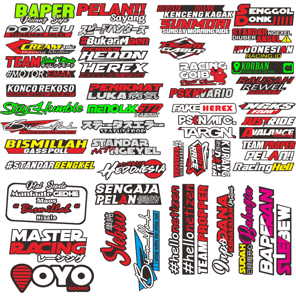 Jual STICKER RACING / STIKER PACK MOTOR / STIKER MOTOR / STICKER BALAP ...