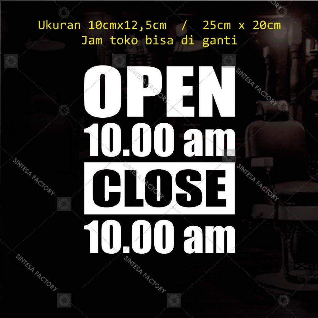 Jual Custom Jam Operasional Toko Kantor Kafe dll Stiker Cutting ...