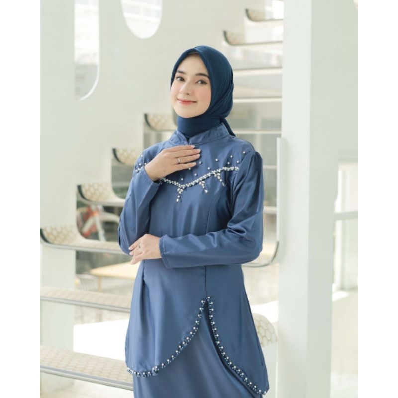 Jual Oneset Felicia Baju Kurung Melayu Dress Pesta Setelan Baju Kondangan Wisuda Kekinian Full ...