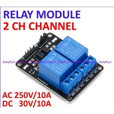Jual Relay Module 2 CH Channel 250VAC 30VDC 10A 5V With Optocoupler ...