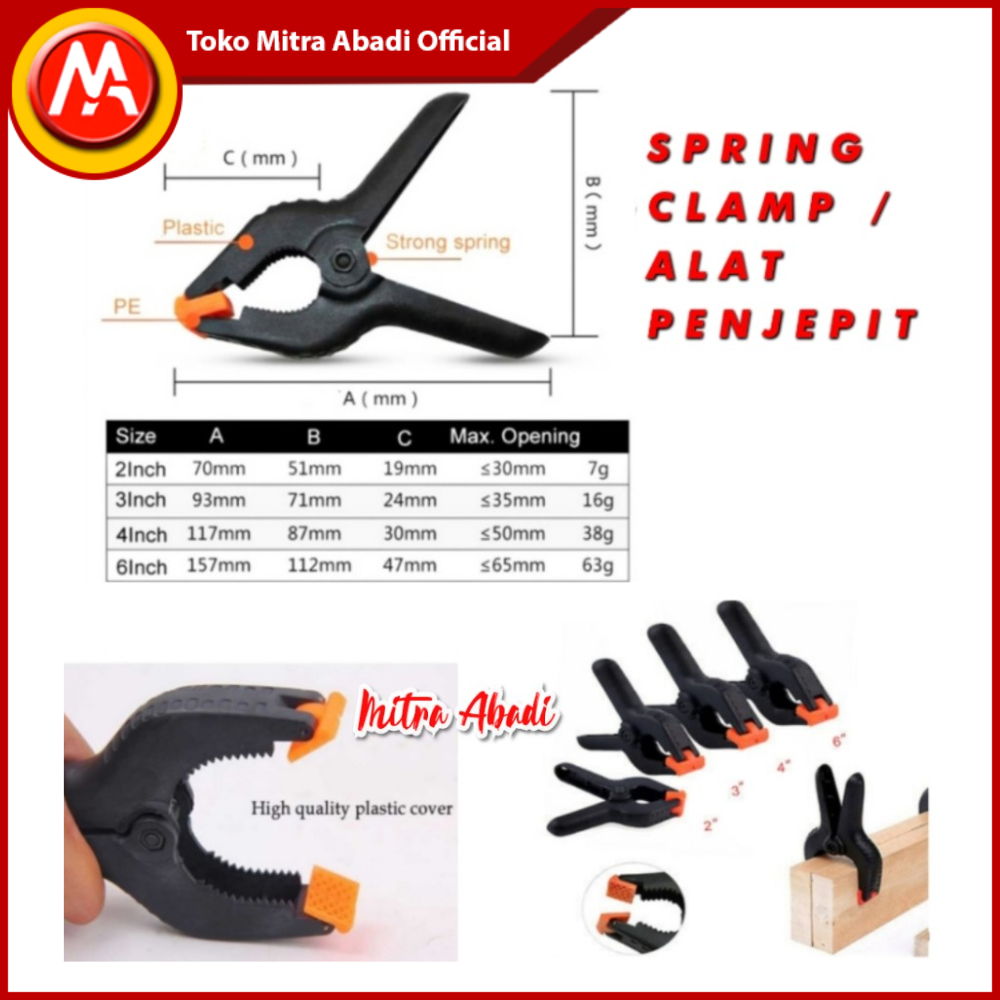 Jual Spring Clamp / Klip Plastik / Alat Penjepit Klem ABS Klip Jepit ...