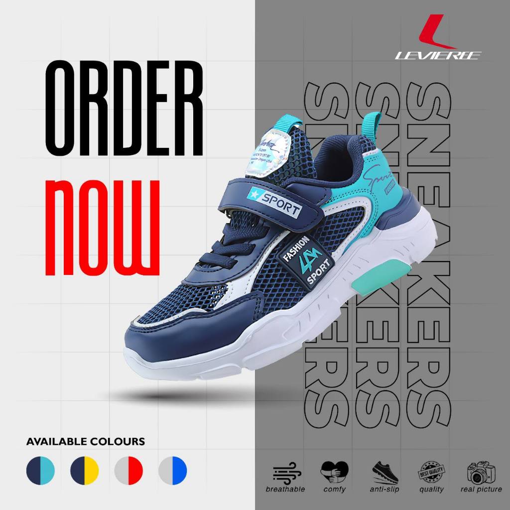 Jual LEVIERE LV0381 Sepatu Sneakers Anak Laki-Laki Sport Shoes Anak ...
