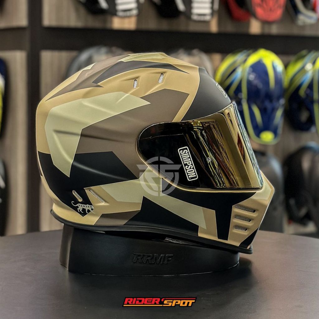 Jual Helm Motor SIMPSON VENOM Panzer Tan / Brown Helmet Original USA ...