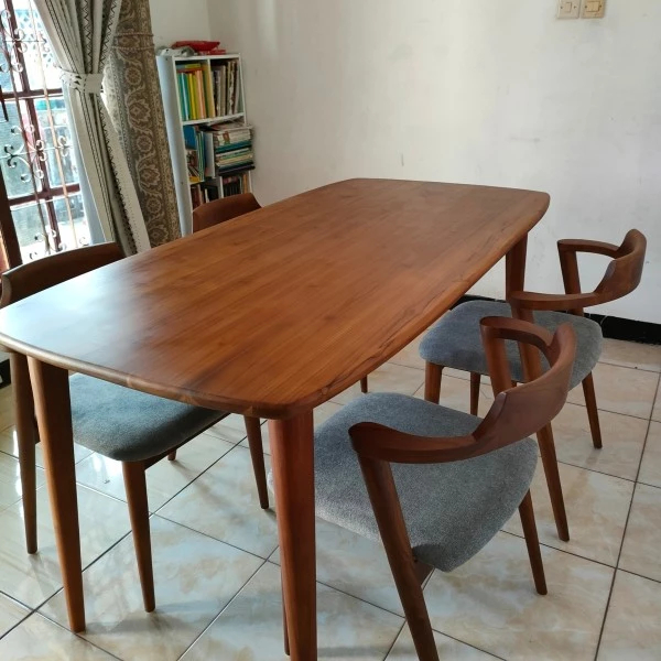 Jual Promo DINING SET KAYU JATI, DINING TABLE 160CM, KURSI MAKAN K4 ...