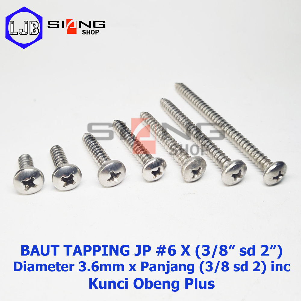 Jual Baut Stainless JP #6 Sekrup Tapping Screw | Shopee Indonesia
