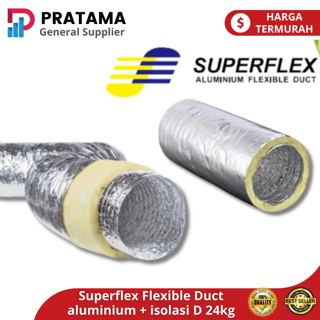 Jual Superflex Alumunium Flexible Duct + Isolasi D-24 | 10 meter ...