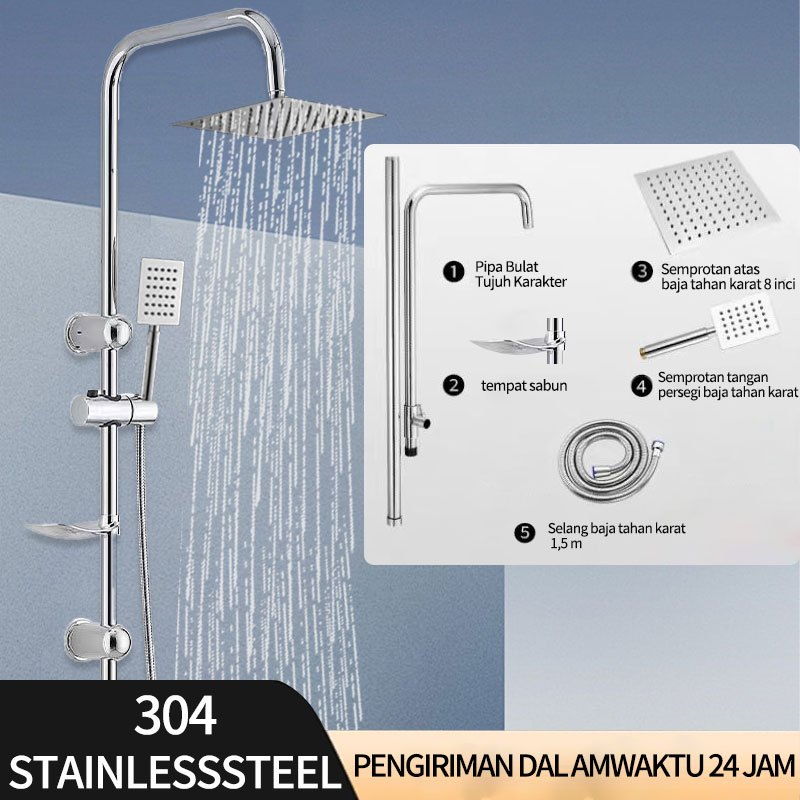Jual SUS304 Set Shower Stainless Steel Lengkap Shower 2 in 1 Set Shower ...