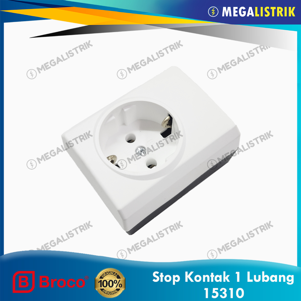 Jual BROCO STOP KONTAK ARDE 1 LUBANG OB PUTIH 15310 / SOCKET OUTLET ...