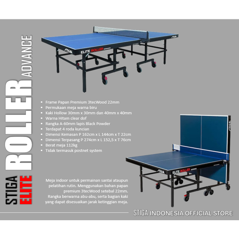 Jual STIGA Elite Roller Advance - Meja Pingpong Standar ITTF | Shopee ...
