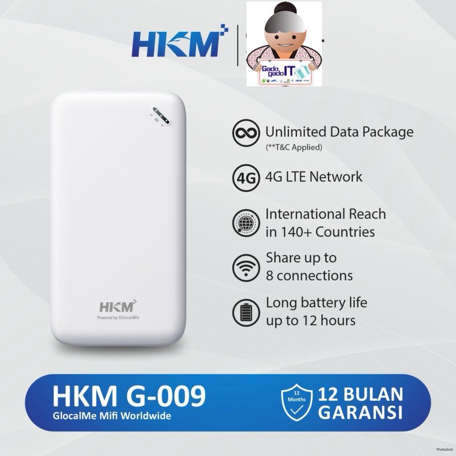 Jual Modem MiFi HKM G009 GlocalMe Portable Modem WiFi Router 4G UNLOCK ...