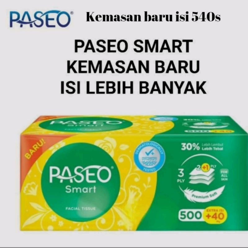Jual Paseo Smart Tissue 540 sheet (3 ply) / Tissue Nice 360 helai & 250 ...
