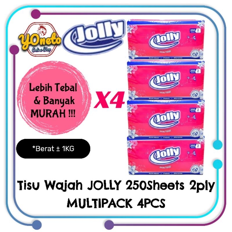 Jual Tisu Wajah Jolly 250 Sheets 2ply Multi Pack (4 Pcs) | Shopee Indonesia
