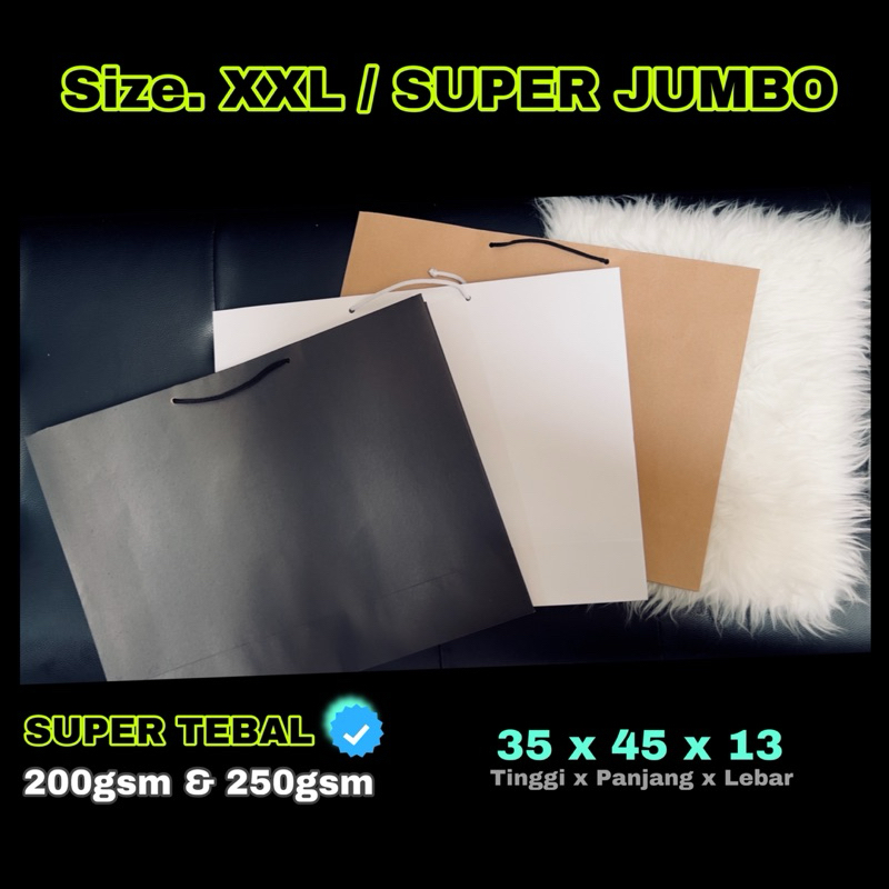 Jual paper bag besar jumbo / paperbag JUMBO HITAM PUTIH coklat / tas ...
