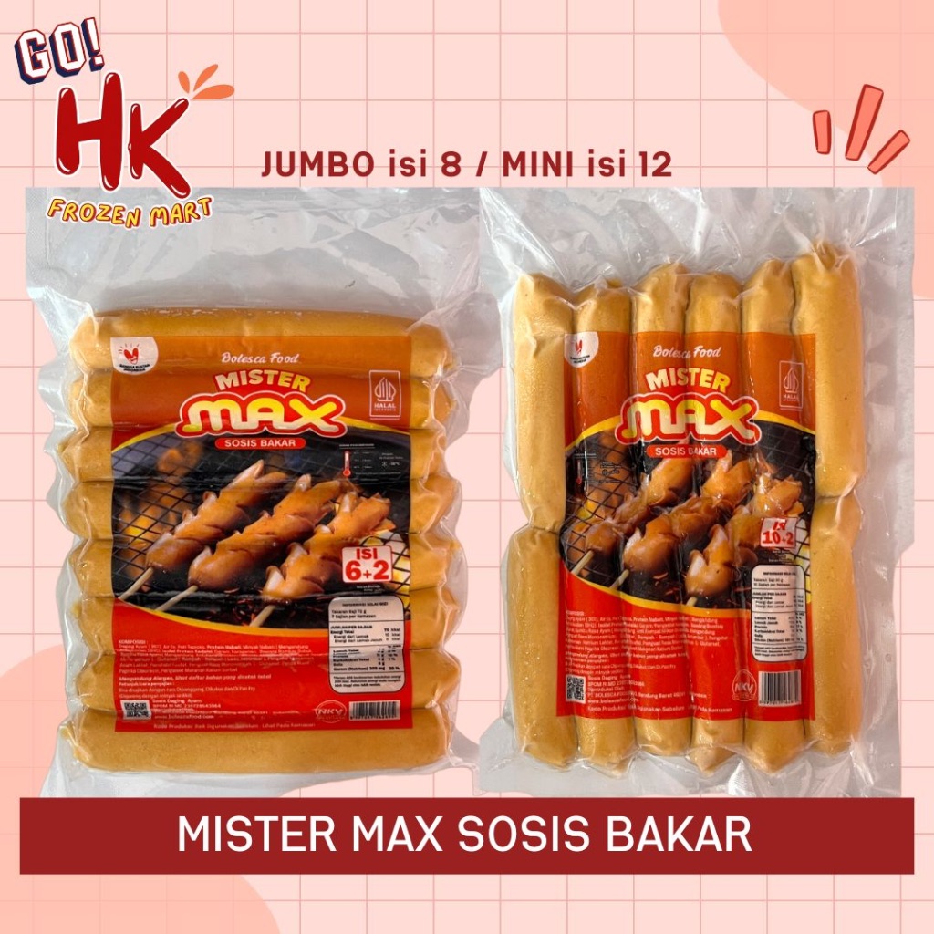 Jual Max Sosis Bakar Mini isi 12 & Jumbo isi 8 mister max salam sosis ...