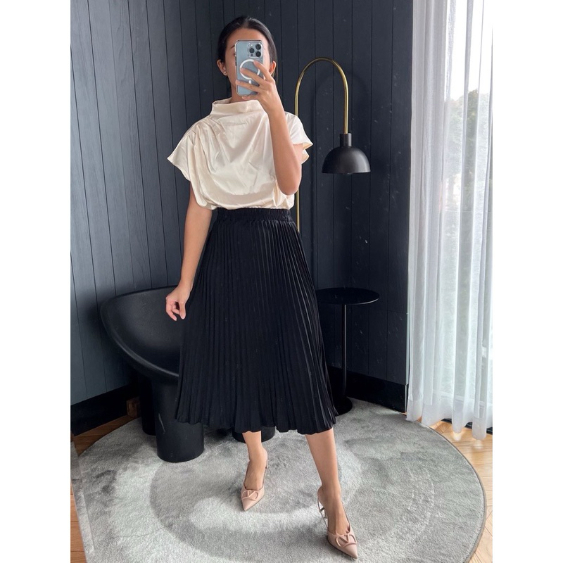 Jual Rok Plisket Midi / Rok 7/8 / Plisket Premium / Pleated Skirt / Rok Plisket Tanggung ...