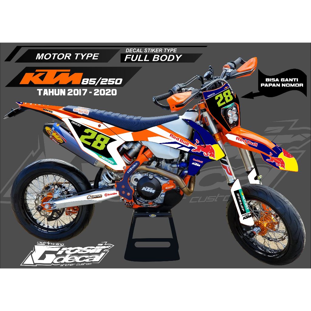 Jual Stiker Decal KTM 250 2017 - 2020 Redbull Full Body Fullset Bisa ...