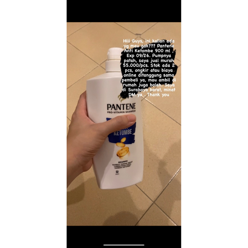 Jual Pantene BARANG REJECT Shampoo Anti Ketombe PUMP PATAH 900 ml dan ...
