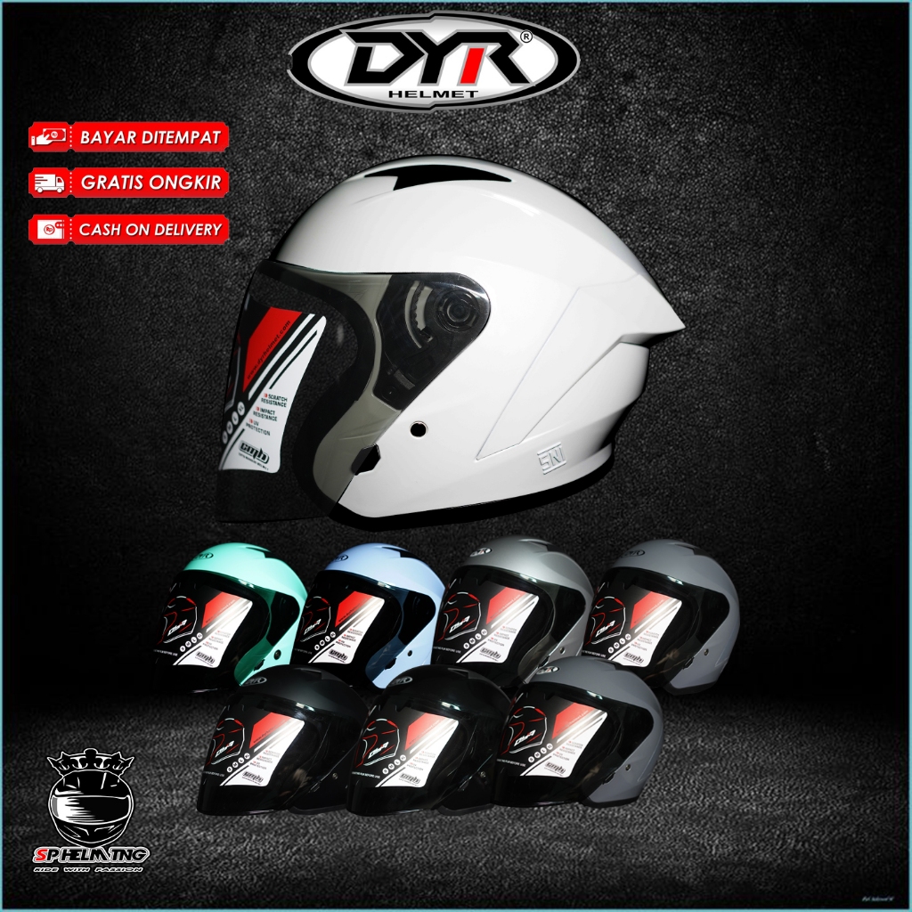 Jual HELM DYR HALFFACE DY15 TERMURAH COCOK UNTUK SUNMORI DAN NIGHTRIDING | Shopee Indonesia