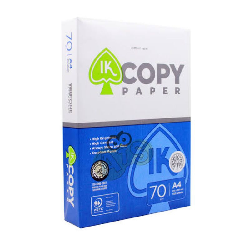 Jual Kertas HVS IK Copy Paper A4 70 gr (Khusus Gojek Dan Grab) | Shopee ...
