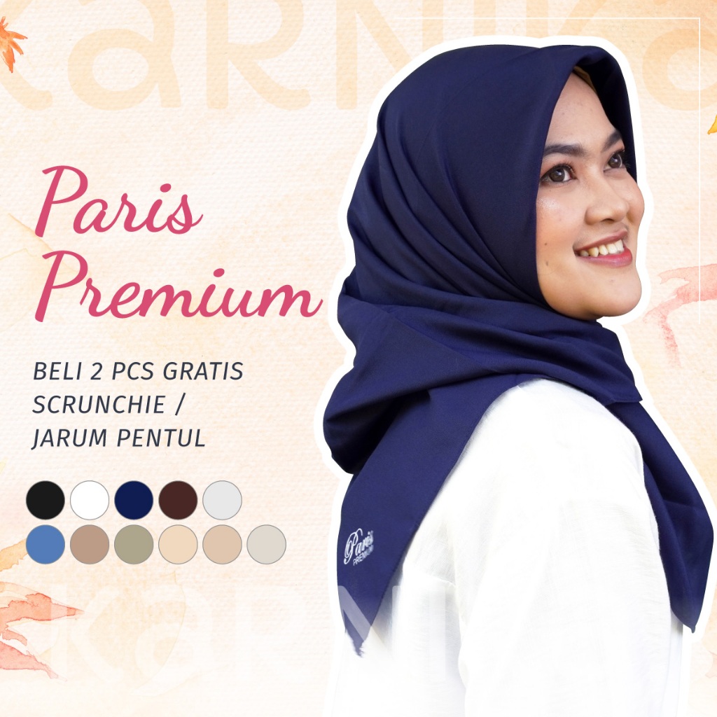 Jual Hijab Paris Premium Segi Empat Voal Kerudung Anti Letoy 110x110 | Shopee Indonesia