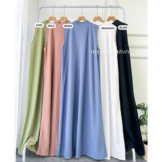 Jual ZETA INNER OUTER LONG DRESS KNIT / INNER GAMIS TANPA LENGAN ...