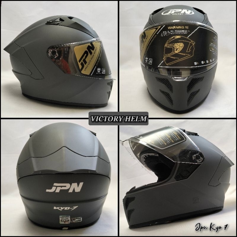 Jual Helm Jpn fullface Kyo 7 abu modern grey dop | Shopee Indonesia