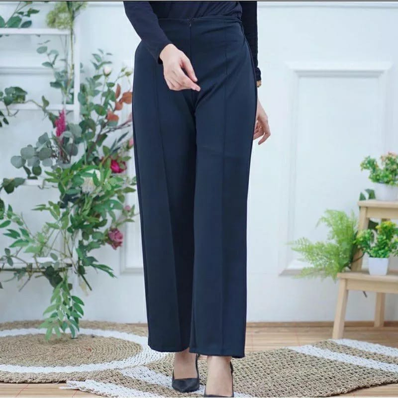 Jual Celana Kulot Scuba Premium Basic Pants Higwaist Kantor Wanita Pinggang Karet Jumbo | Shopee ...