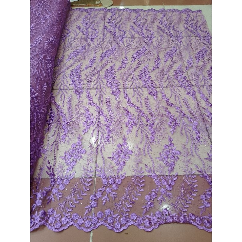 Jual Tile Akar payet / Tile payet siqueen/ Bahan Brokat kebaya motif ...