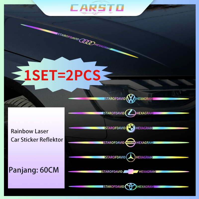 Jual 2Pcs Stiker Banner Laser Mobil Sticker Reflektor Logo Mobil Car ...