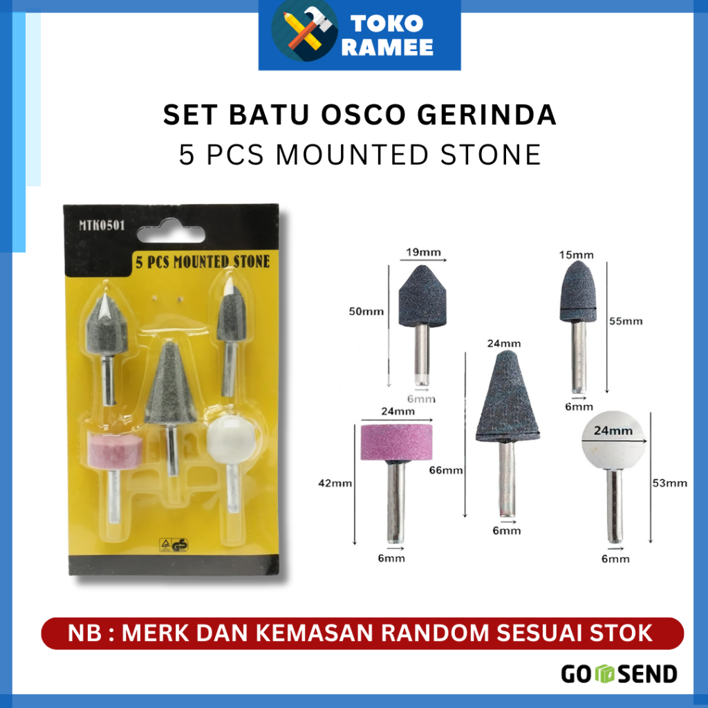 Jual Batu Osco Gerinda Asah Poles SET 5 Pcs / 10 Pcs ( 6mm ) Gerinda ...
