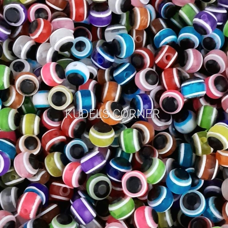 Jual 12pcs manik mote akrilik evil eye / mata setan 8mm | Shopee Indonesia