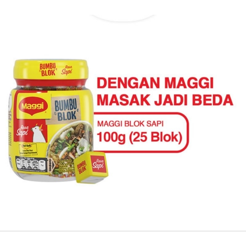 Jual Maggi Bumbu Blok Sapi Jar 100Gr (25Blok X4G) | Shopee Indonesia