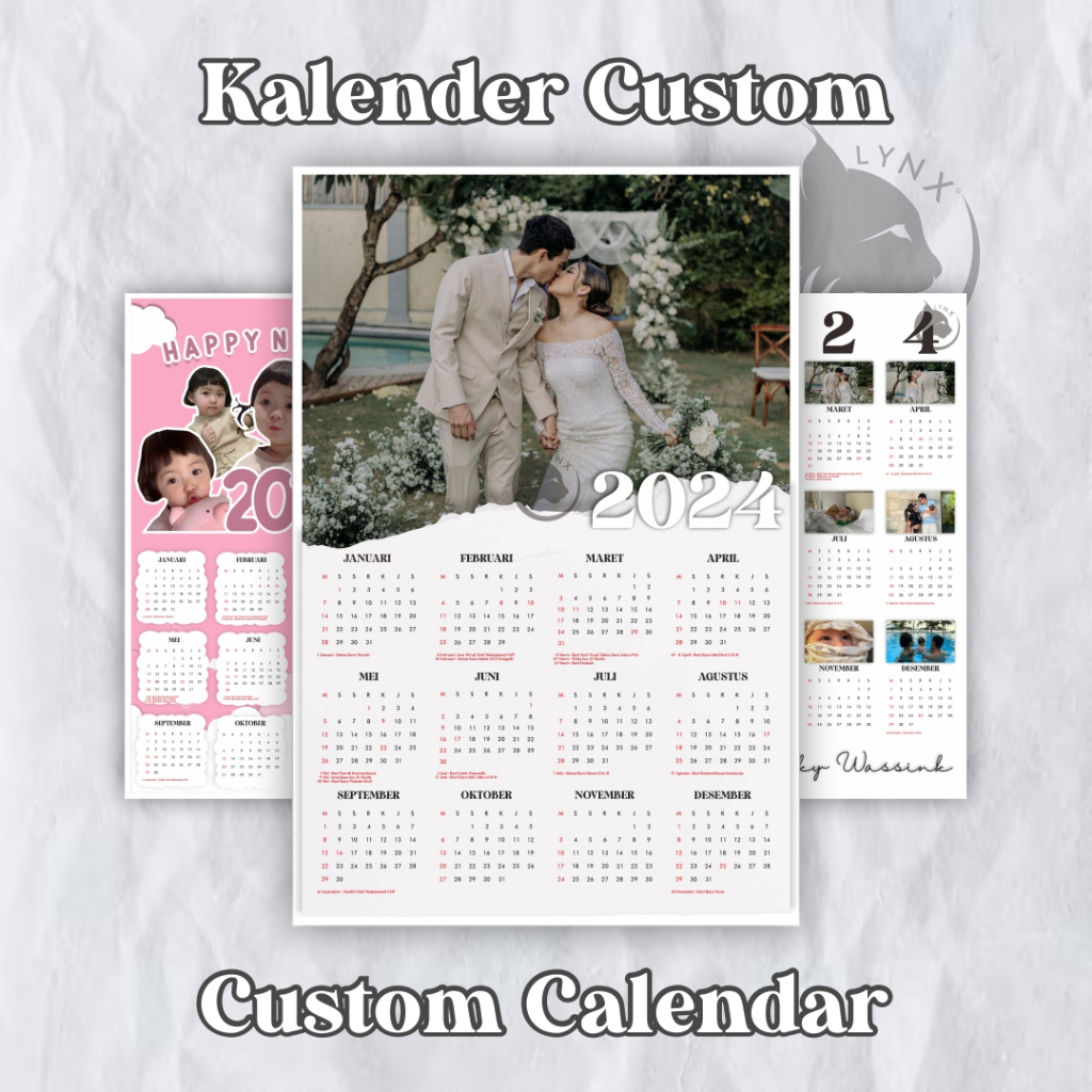 Jual Kalender Custom Poster 2024 / Custom Calendar / Kalender Foto Nama ...