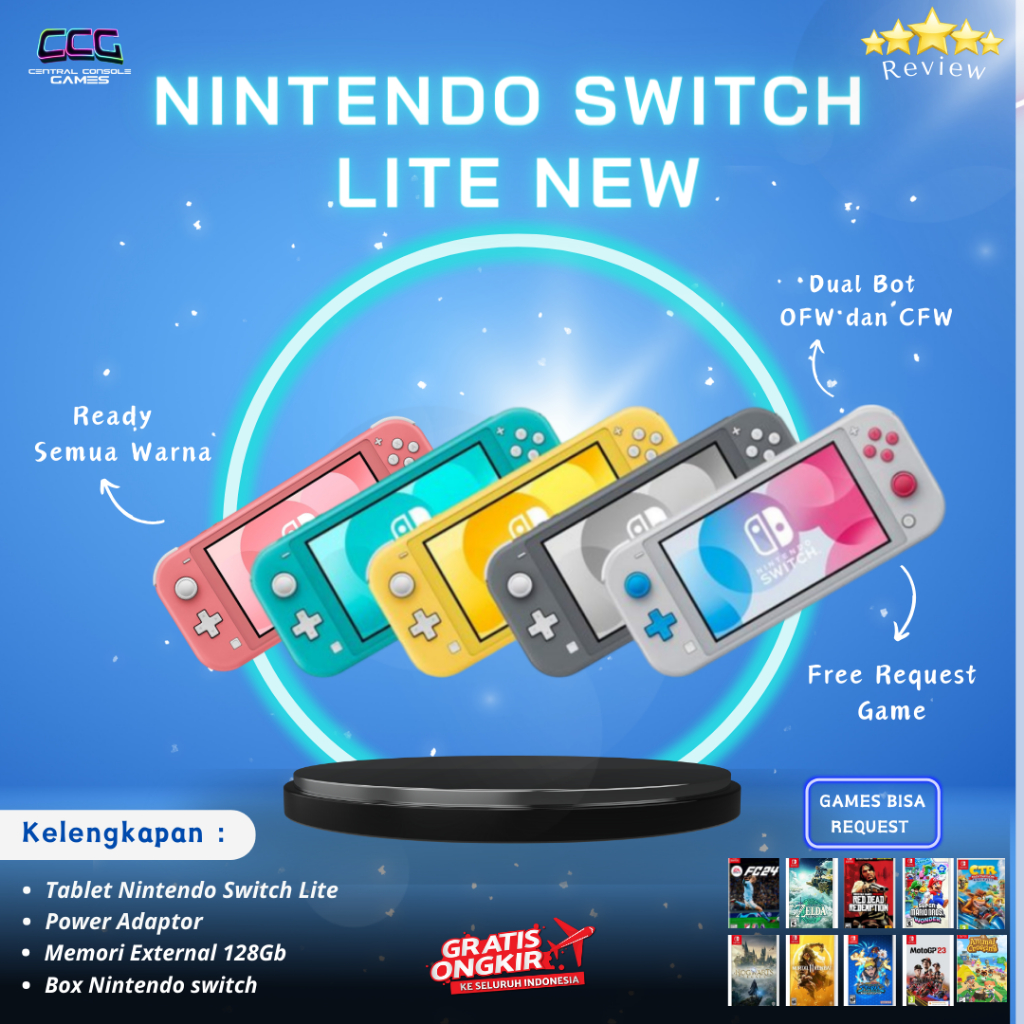 Jual Nintendo Switch Lite NEW CFW Fullset Full Games | Shopee Indonesia